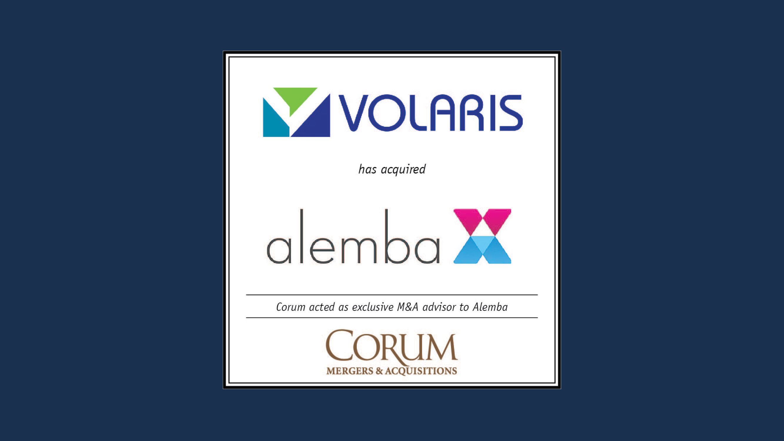 Corum Client Alemba Acquired by Volaris Group | Corum Group